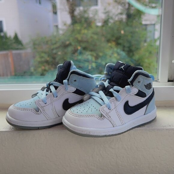 Nike | Shoes | Nike Air Jordan Mid Light Blue Sneakers 7c | Poshmark